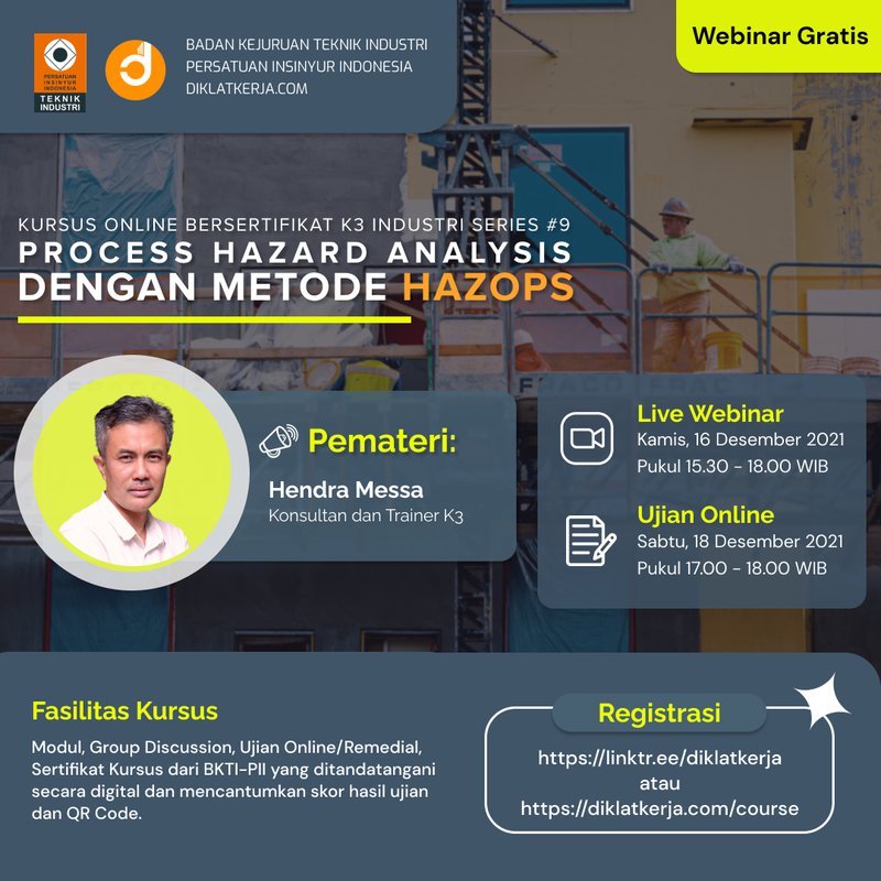diklatkerja | [Tanya Jawab] Process Hazard Analysis dengan Metode HAZOPS